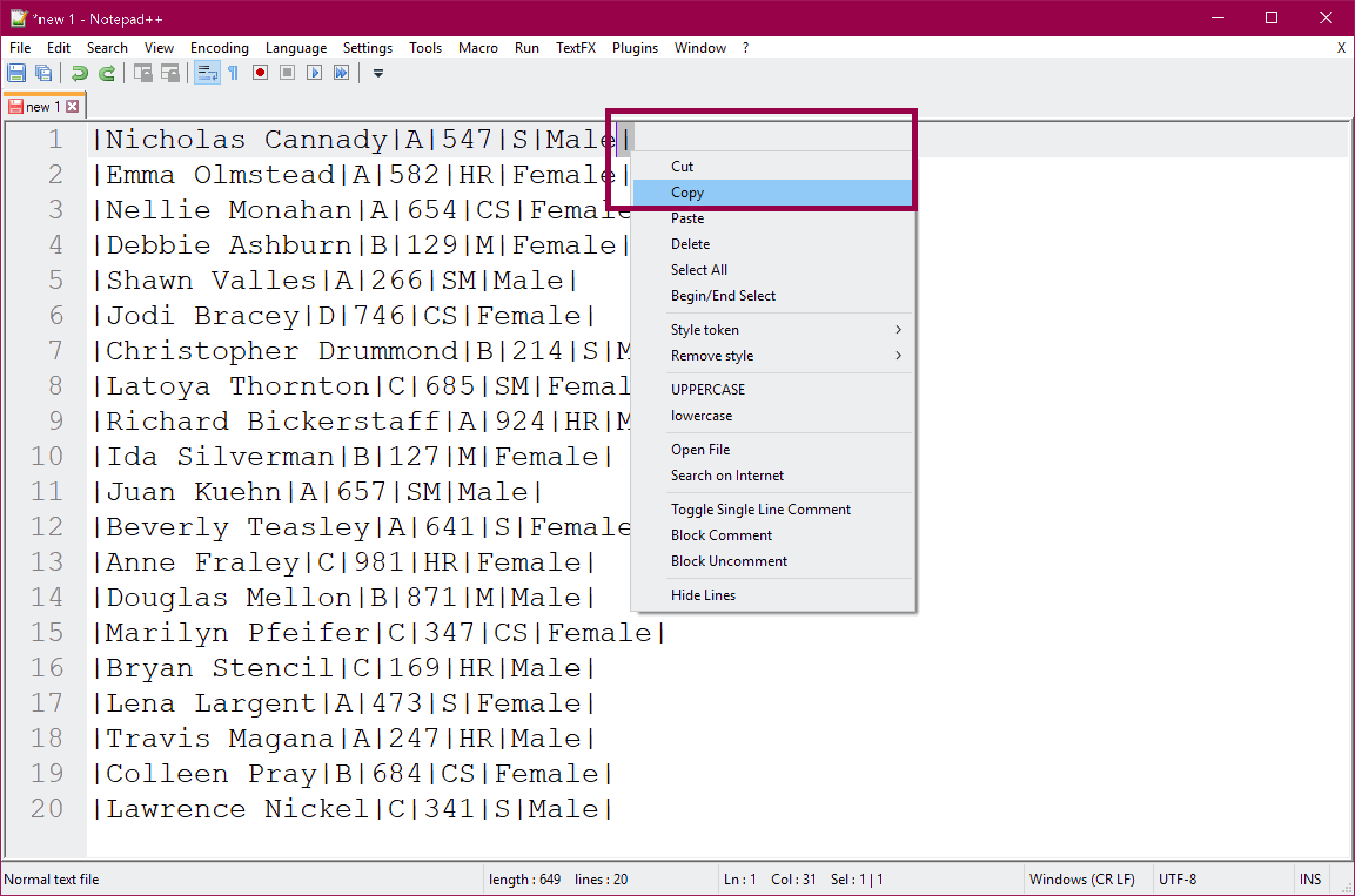 Notepad Column Editing Cathrine Wilhelmsen