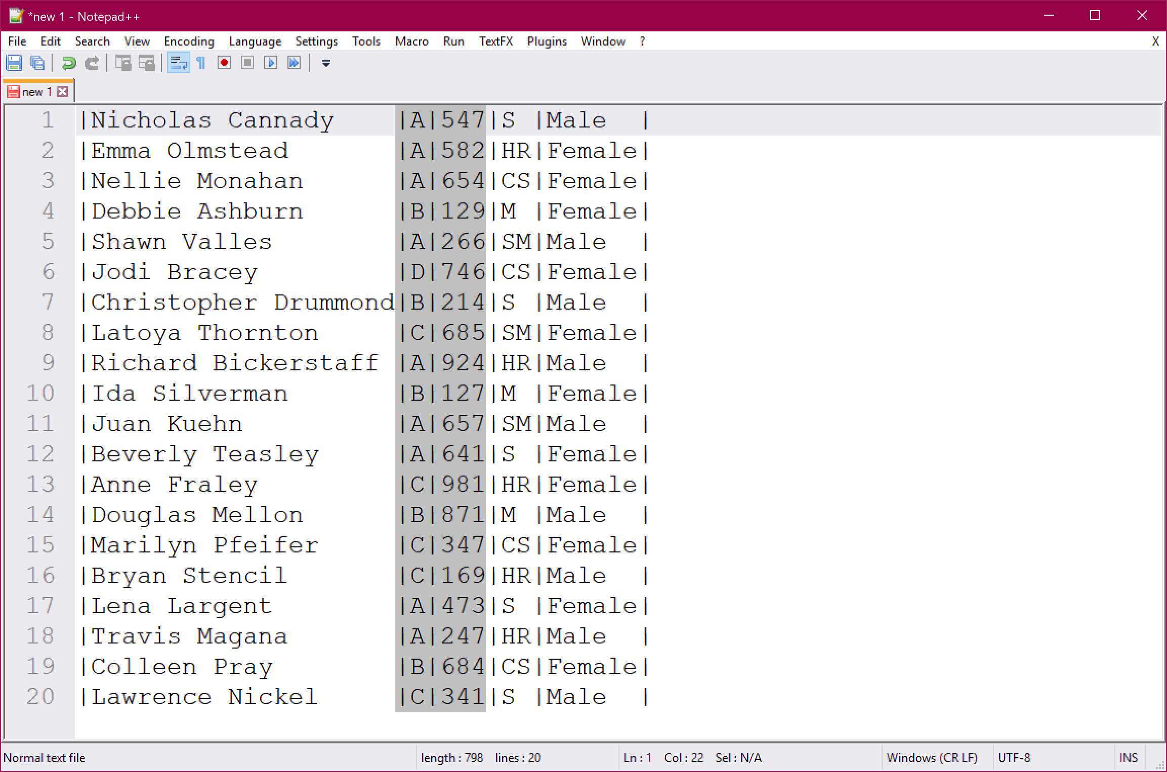 Notepad Column Editing Cathrine Wilhelmsen